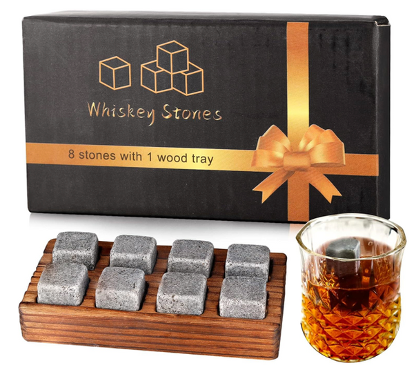 whiskey stones set of 8 with wooden gift box - Trendy Bartender